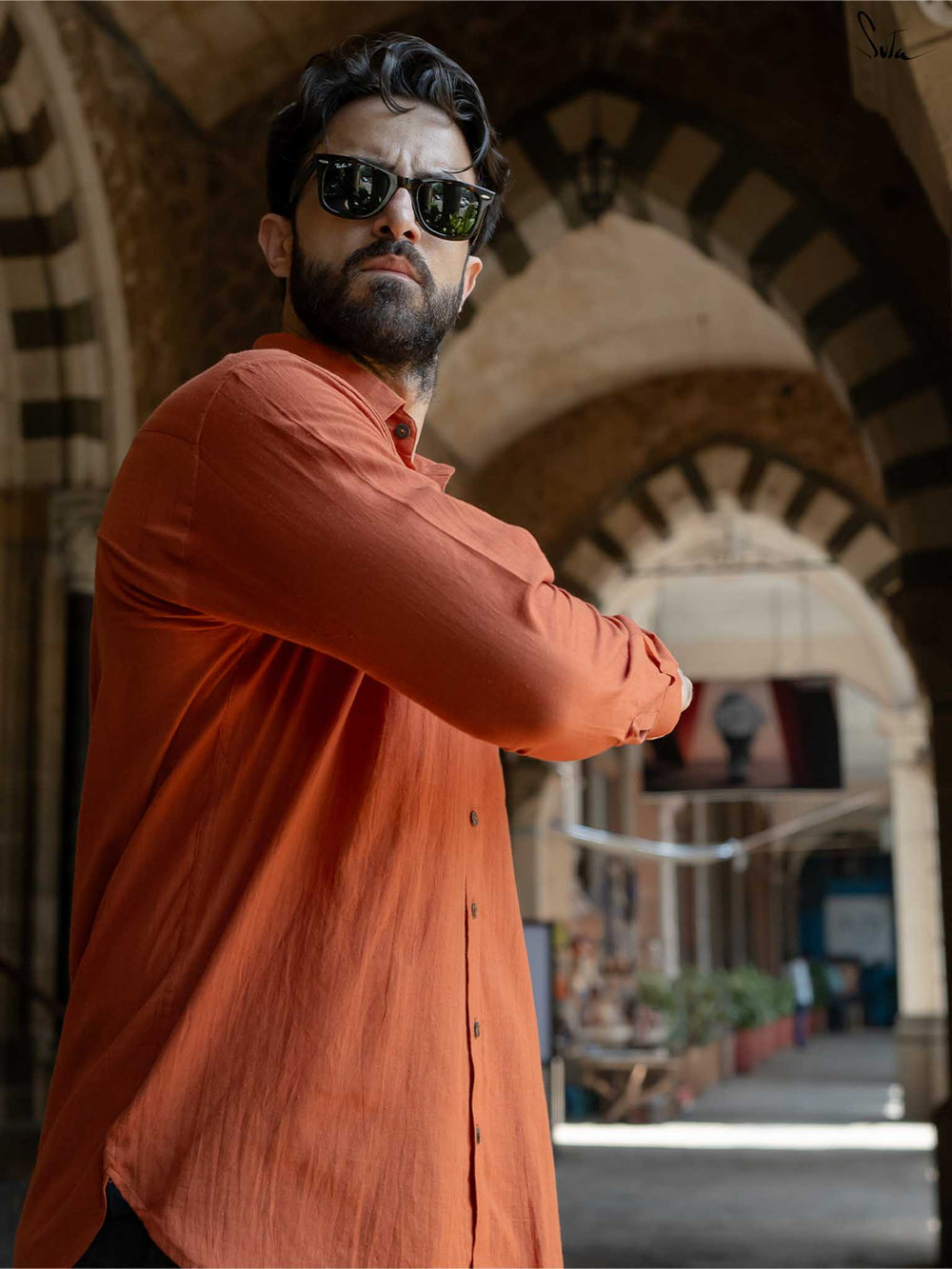 Classic Soft Cotton Rust Colour Shirt For Men|Rustler|Suta