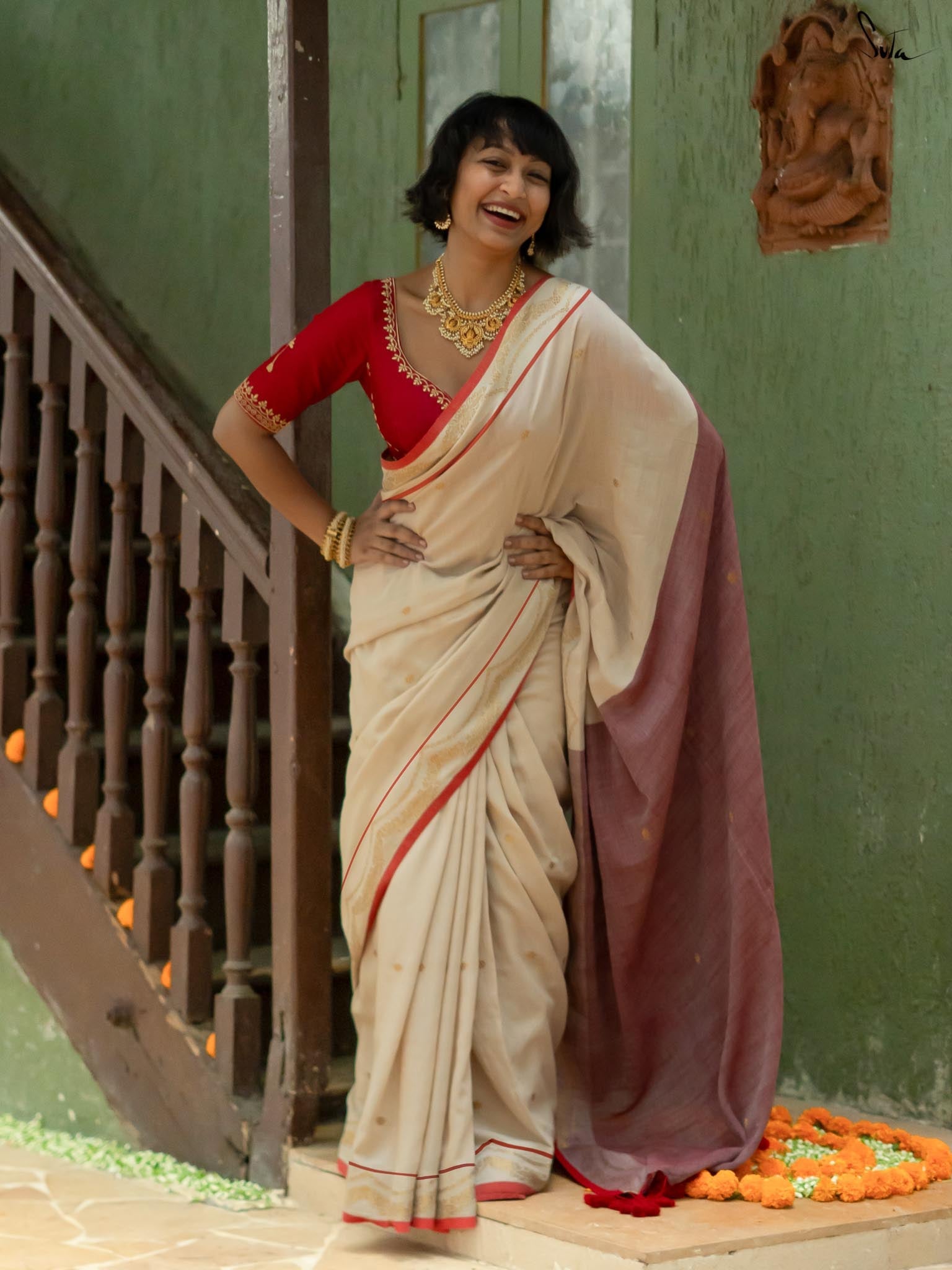 Suta Woven Design Zari Saree