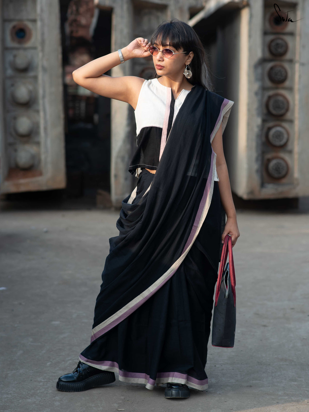 Latest Designer Black Sarees Online Shopping|Black Sarees|Suta