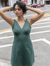 Cotton Green One Piece Party Wear Dress For Women|Adonis|Suta