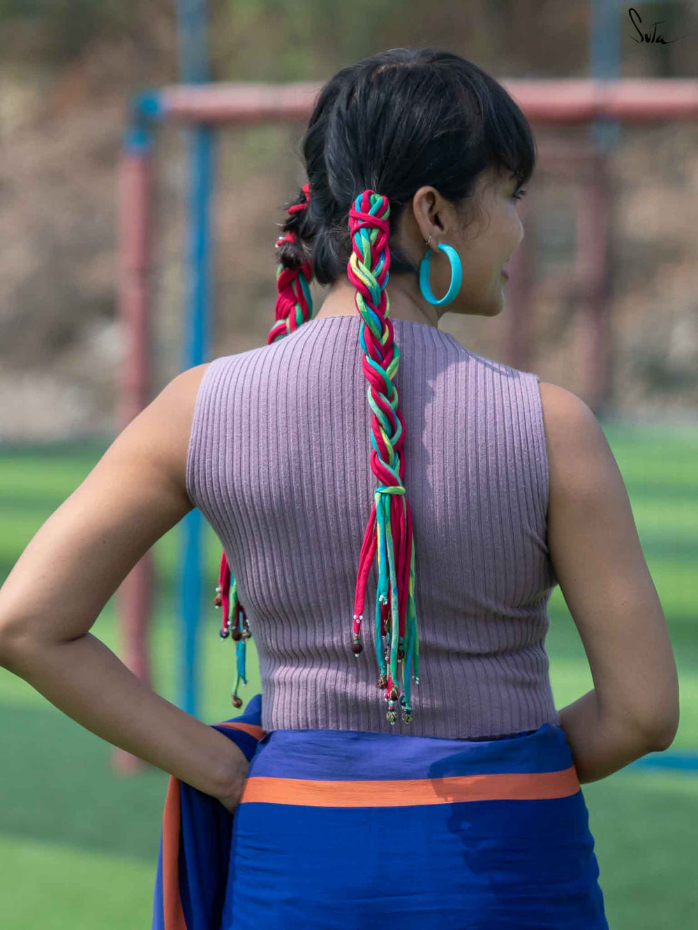 Knitted Cotton Sleeveless Crop Top Blouse|Twilight Plush|Suta