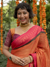 Cotton Silk Sweetheart Neck Blouse In Multicolour|Mrida|Suta