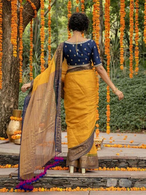 Shop Online Trending Yellow Sarees for Haldi Function|Suta