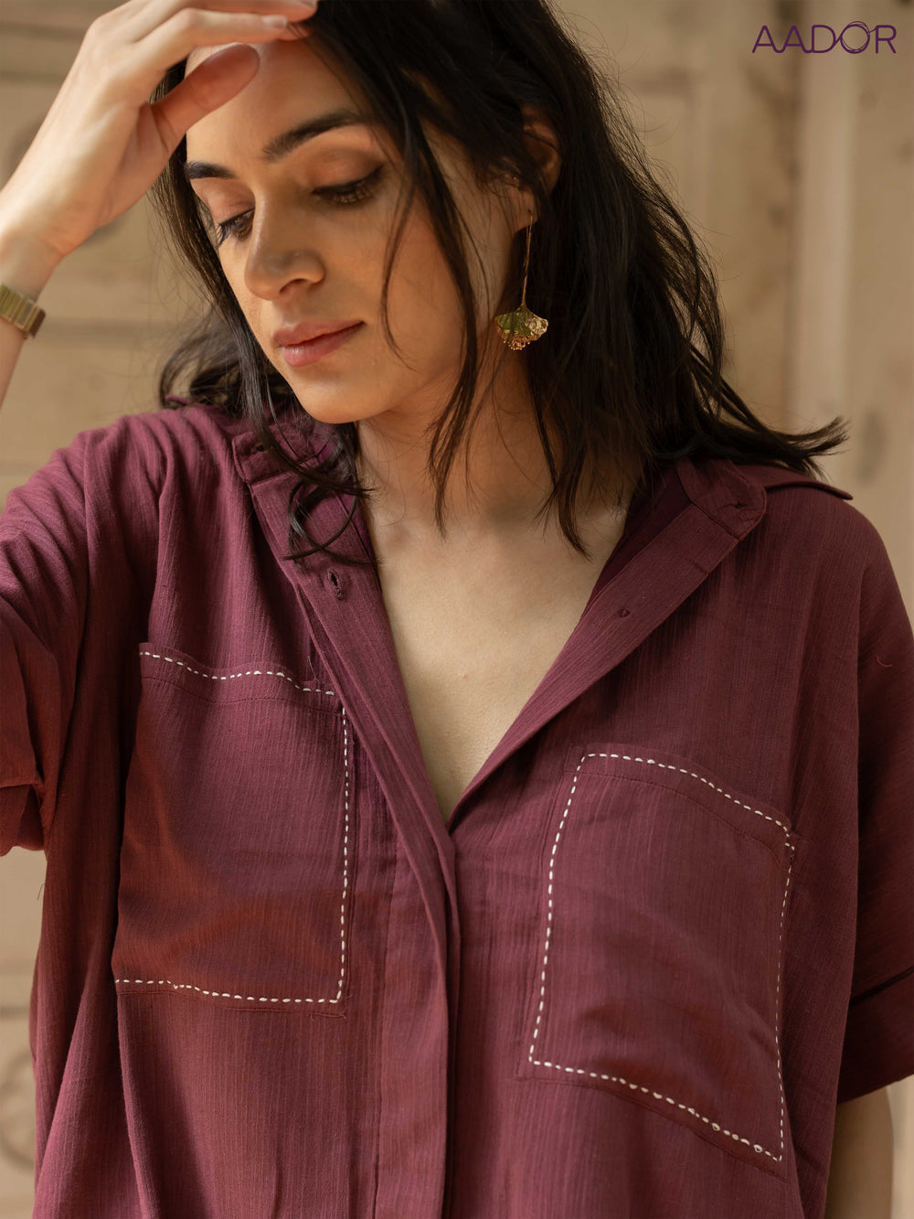 Wine Color Western Co-Ord Set For Women|Horizon Hush|Suta