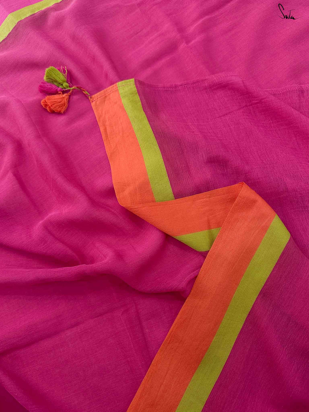 Soft Lightweight Mul Cotton Saree In Pink|Gulabi Santra|Suta