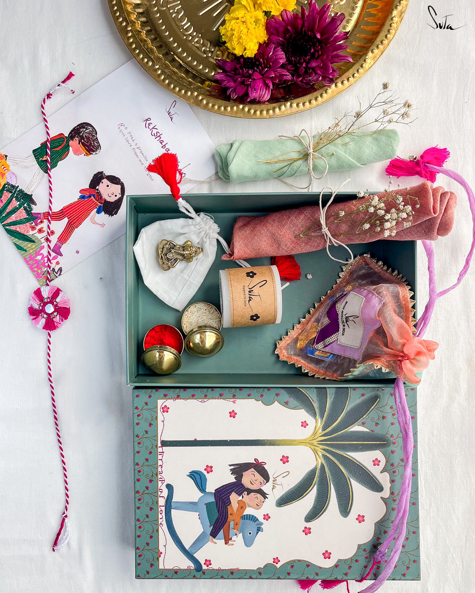 Handmade Rakhi Gift Hamper For Brother|Rakhi Gift Box|Suta