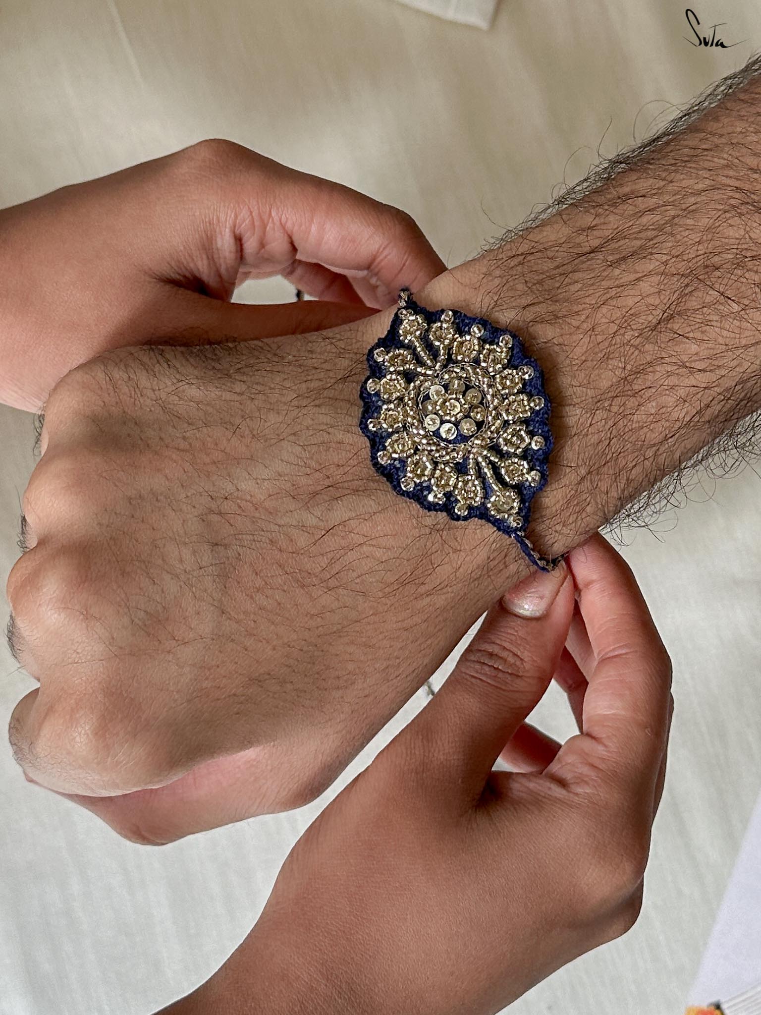 Buy Handmade Pink Rakhi For Brother|Anmol Bandhan|Suta