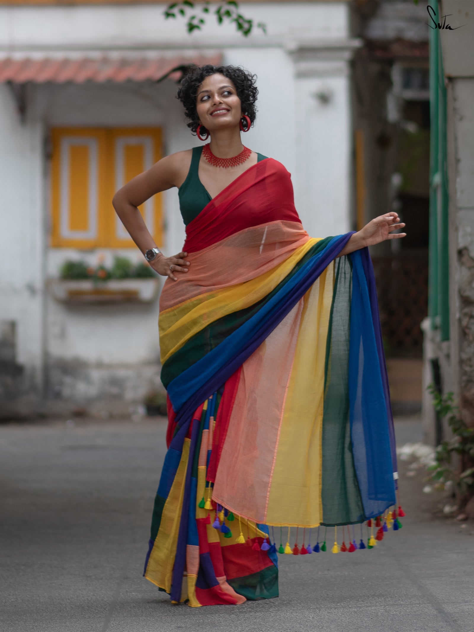 Mul Cotton Multicolour Saree|Perfect Patch|Suta