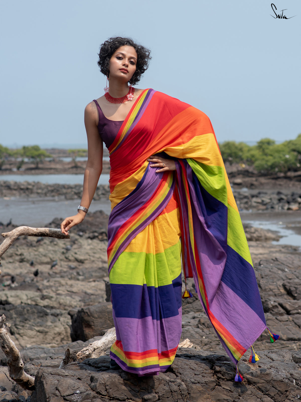 Buy Cotton Multicolour Saree|Ray of Pride|Suta