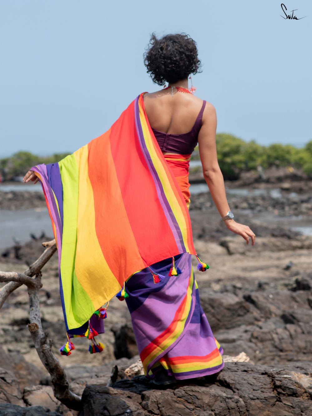 Buy Cotton Multicolour Saree|Ray of Pride|Suta