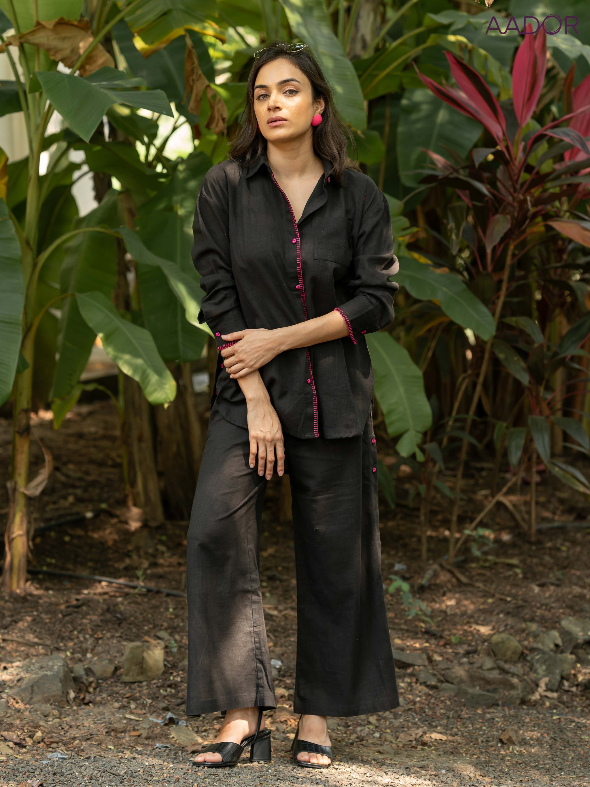 Western Cotton Black Co-Ord Set For Women|Twilight Touch|Suta