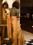 Golden Chanderi Silk Saree With Zari|Aurum|Suta