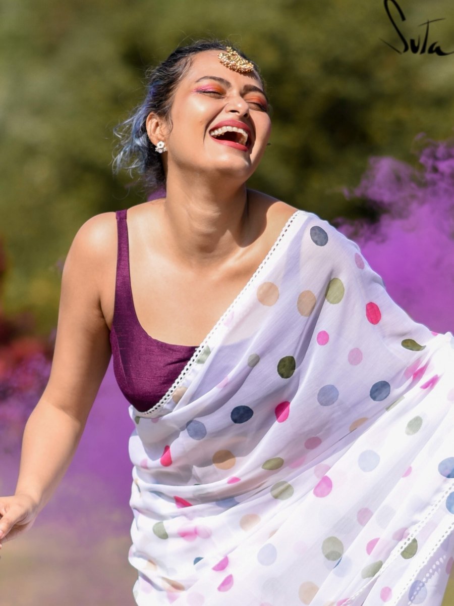 Padded Sleeveless Art Silk Blouse In Purple|Basic Baingani|Suta