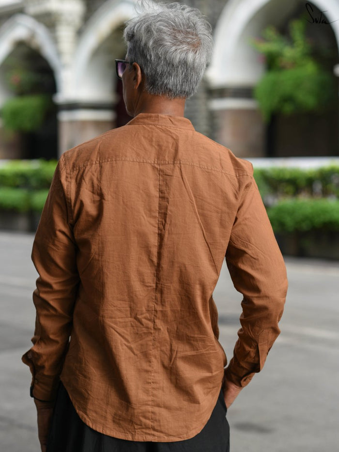 Cotton Mustard Yellow Shirt For Men|Biscoff Tiramisu|Suta