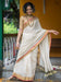 Mulmul Cotton Off White Saree With Tassels|Manjaadi|Suta