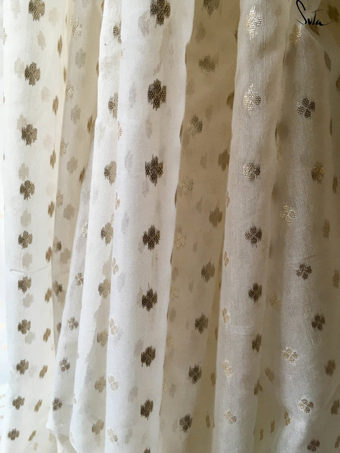 Blended Polycotton Traditional White Silk Saree|Paakh|Suta