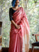 Linen Zari Pink Golden Saree With Blouse Piece|Raga Abhogi|Suta