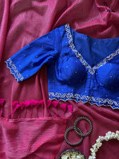 Blue Viscose Blend Blouse|Aasmani ki Parchaai|Suta
