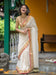 Mulmul Cotton Off White Saree With Tassels|Manjaadi|Suta