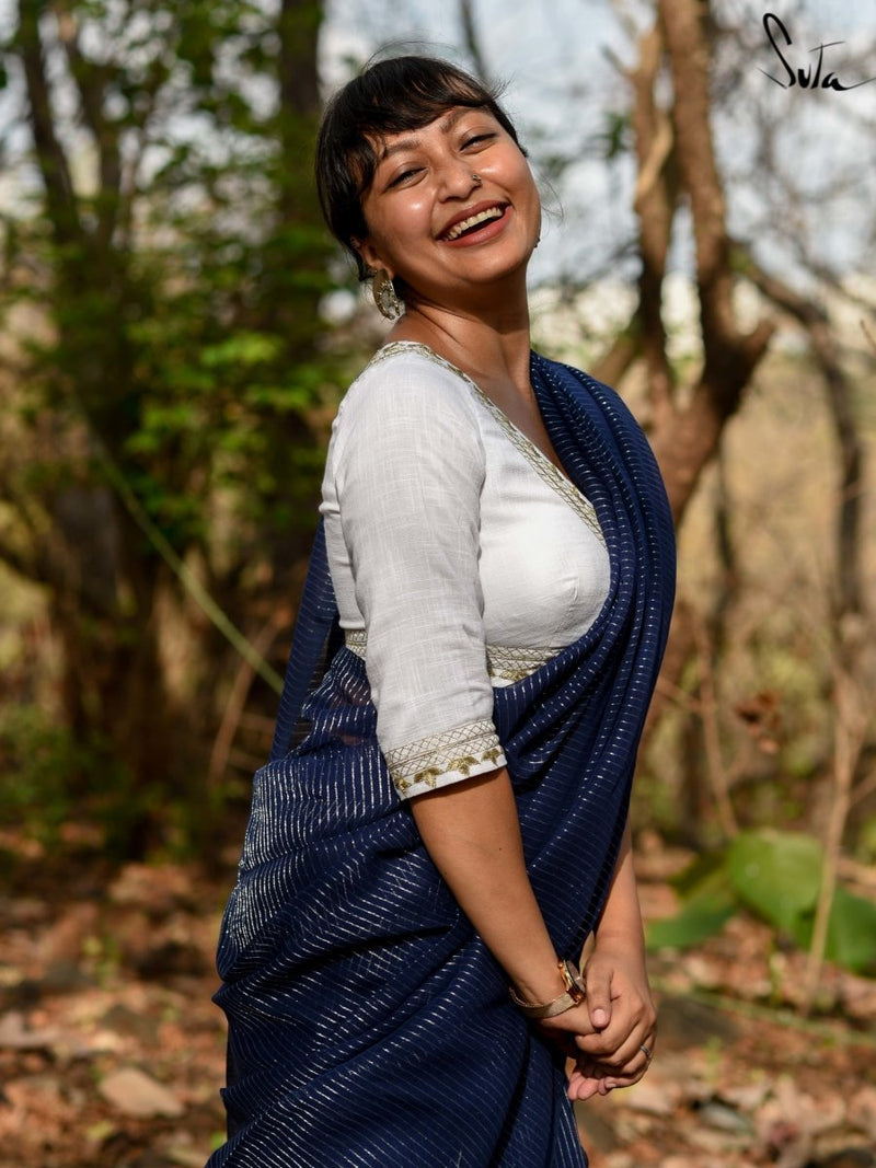 White Cotton Blouse|Milky White Shona|Suta