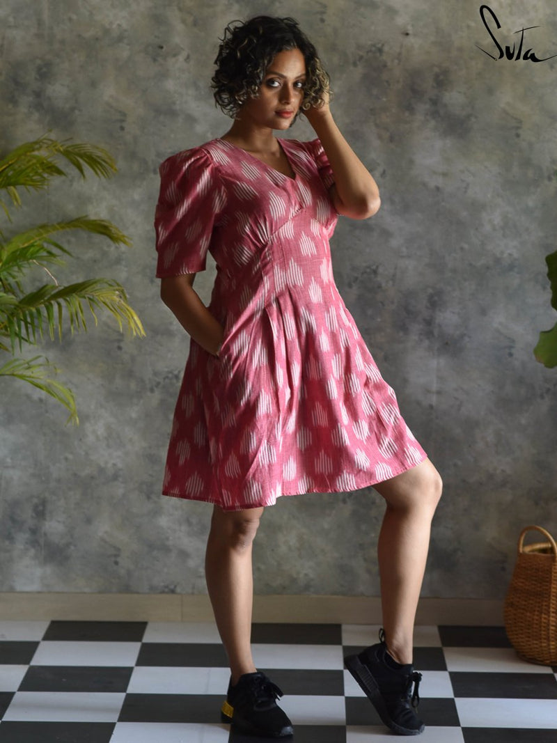 Designer Pink One Piece Short Dress For Women|Rubai|Suta